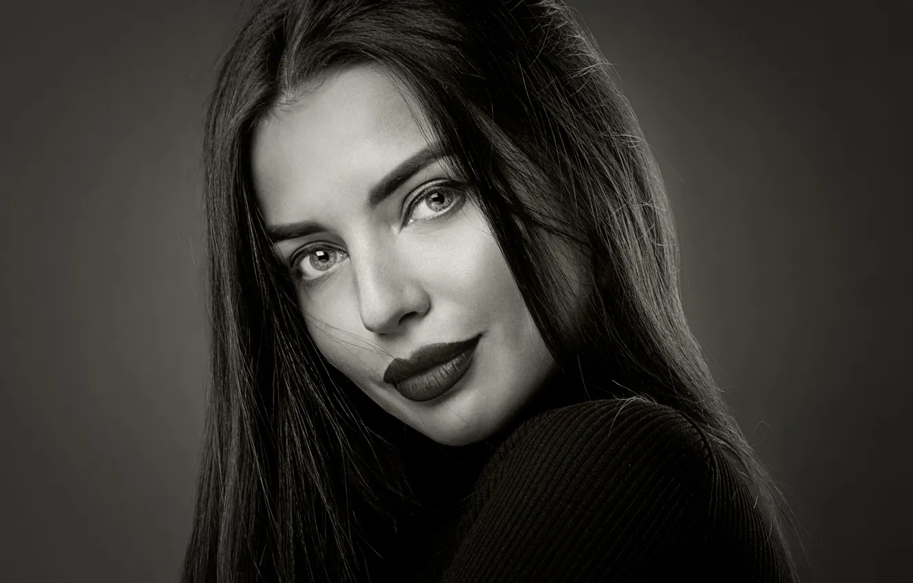 Wallpaper portrait, black and white, Yana, Evgeny Degtev for mobile and ...