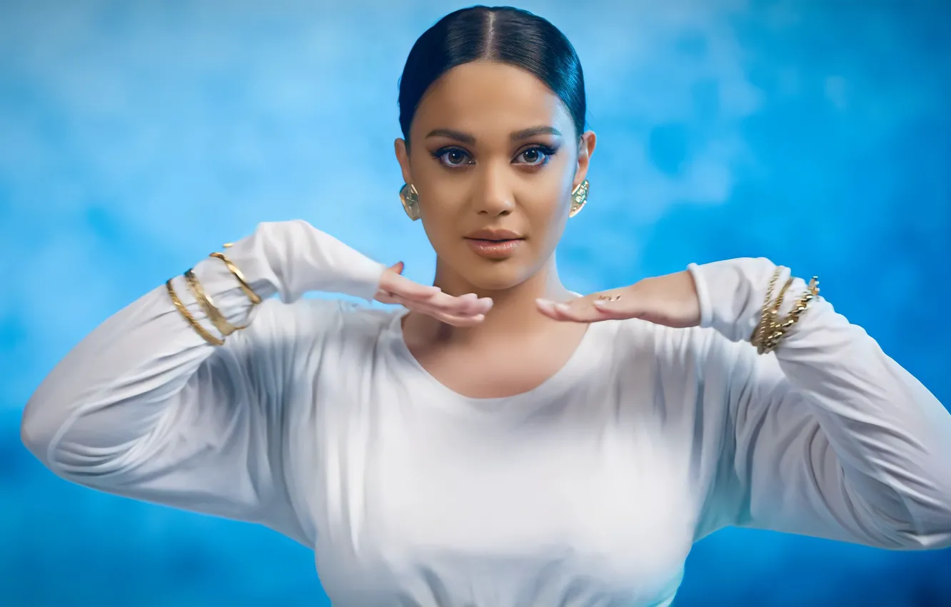 Wallpaper music, eyes, model, singer, brunette, pose, pop, portrait for ...