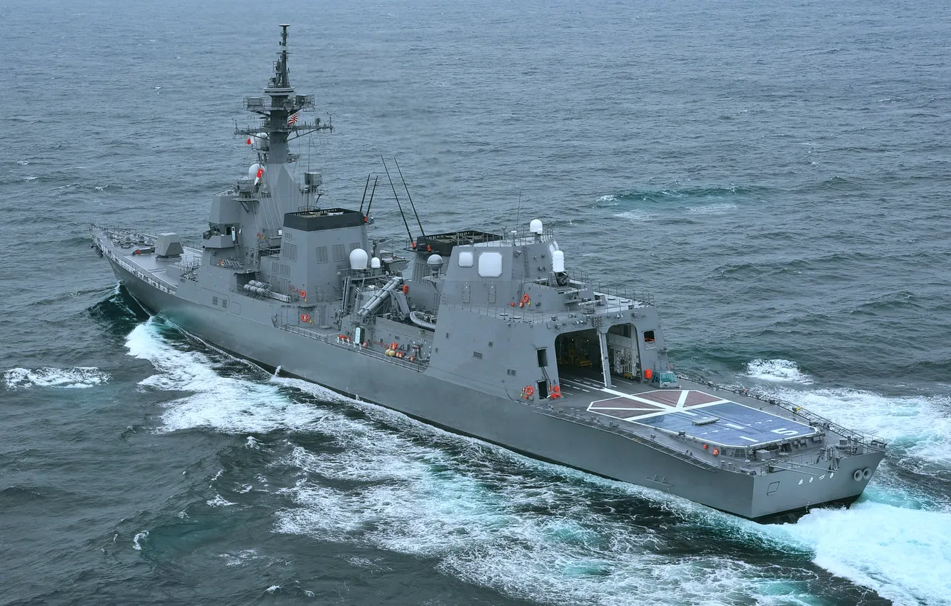 Wallpaper Japan, destroyer, JS Akizuki, DD-115 for mobile and desktop, section оружие ...