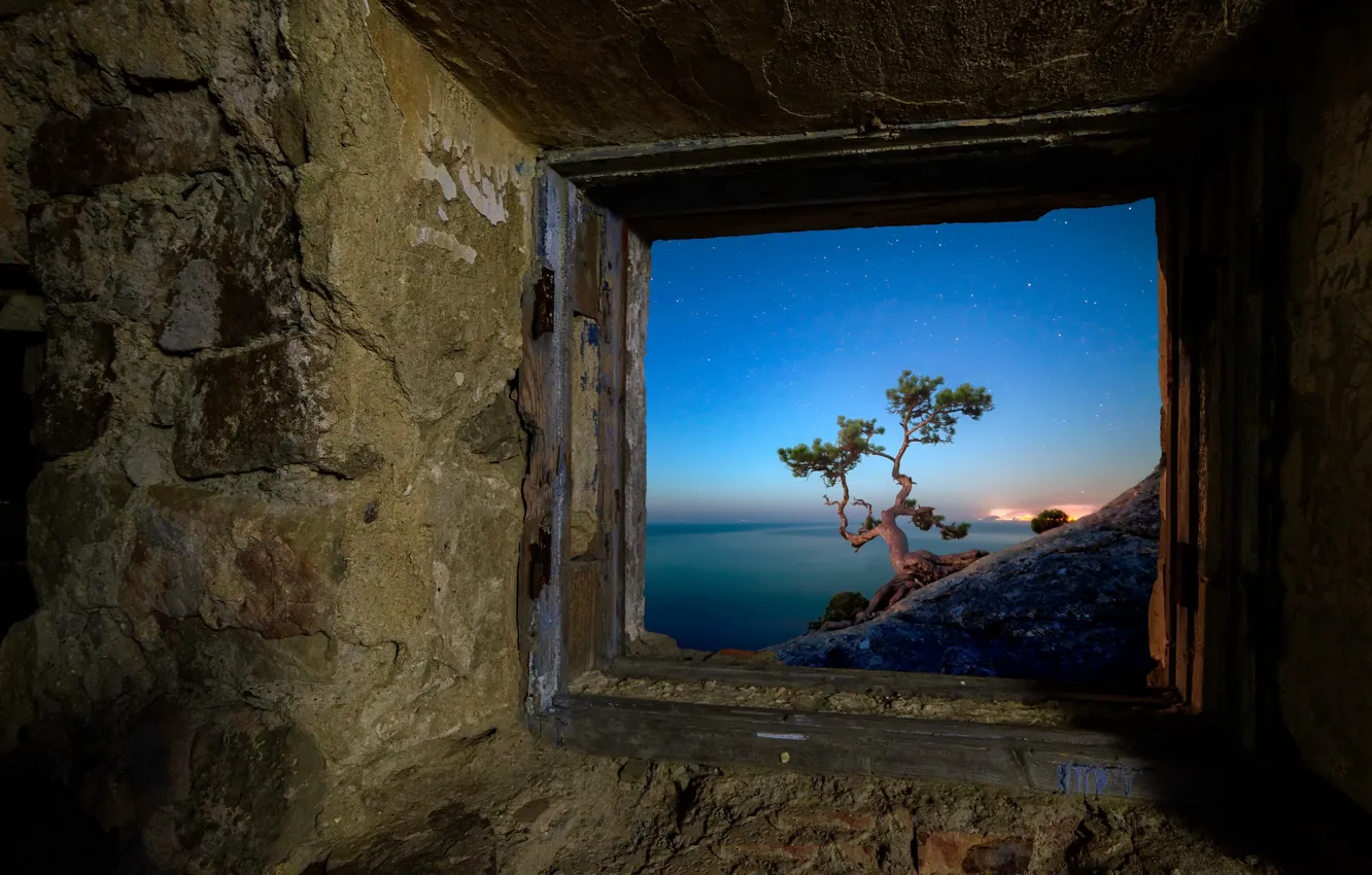 Wallpaper landscape, nature, house, window for mobile and desktop ...