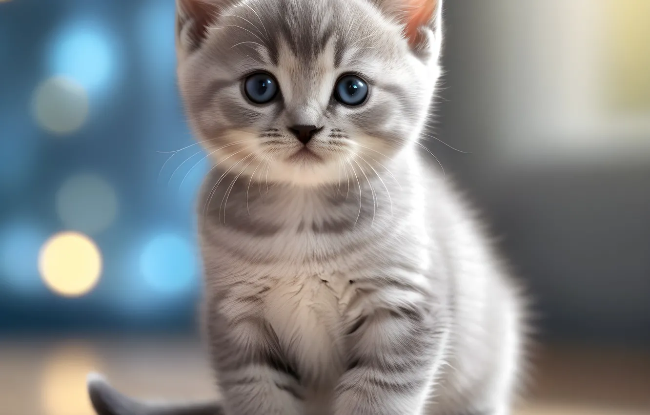 Wallpaper cat, look, pose, kitty, face, AI art, neural network for ...