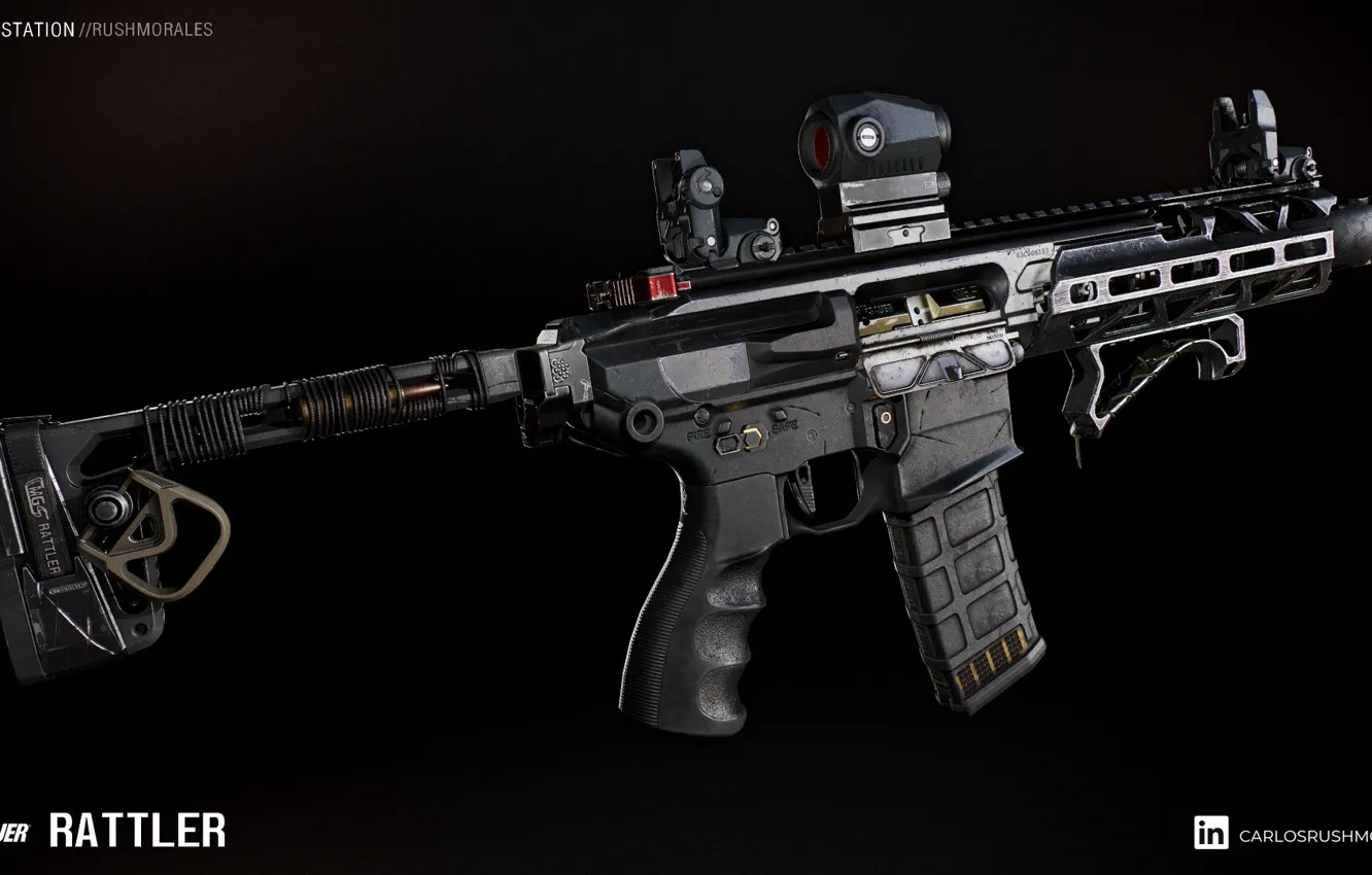 Wallpaper rendering, weapons, rifle, weapon, render, custom, render, 3d ...