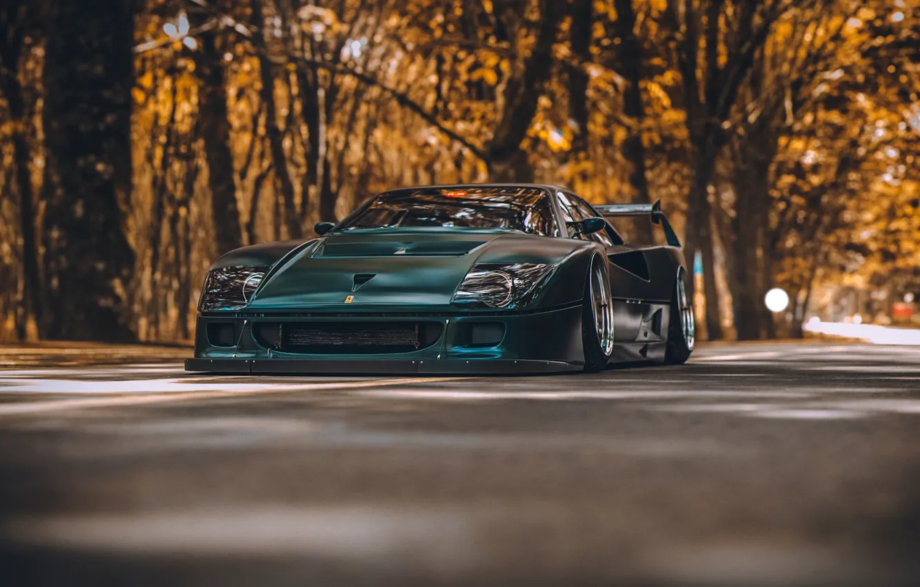 Wallpaper machine, auto, retro, rendering, Ferrari, F40, Concept Art ...