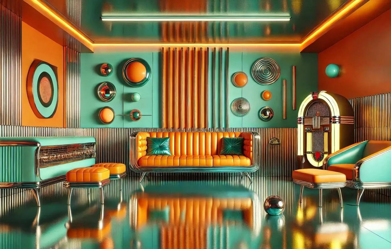 Wallpaper design, room, interior, living room, techno style for mobile ...