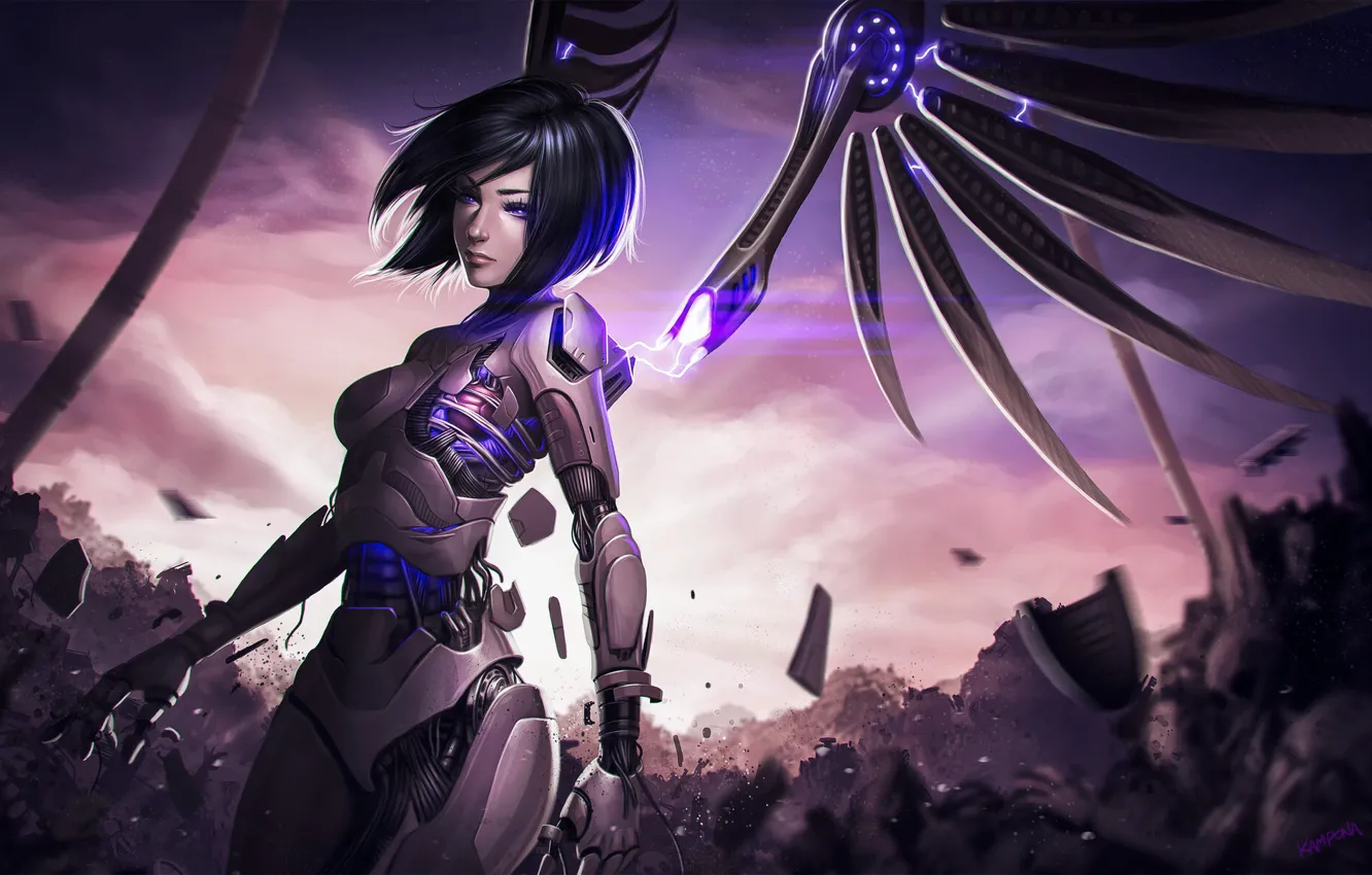 Wallpaper Girl, Robot, Angel, Wings, Art, Angel, Illustration, Fan Art ...