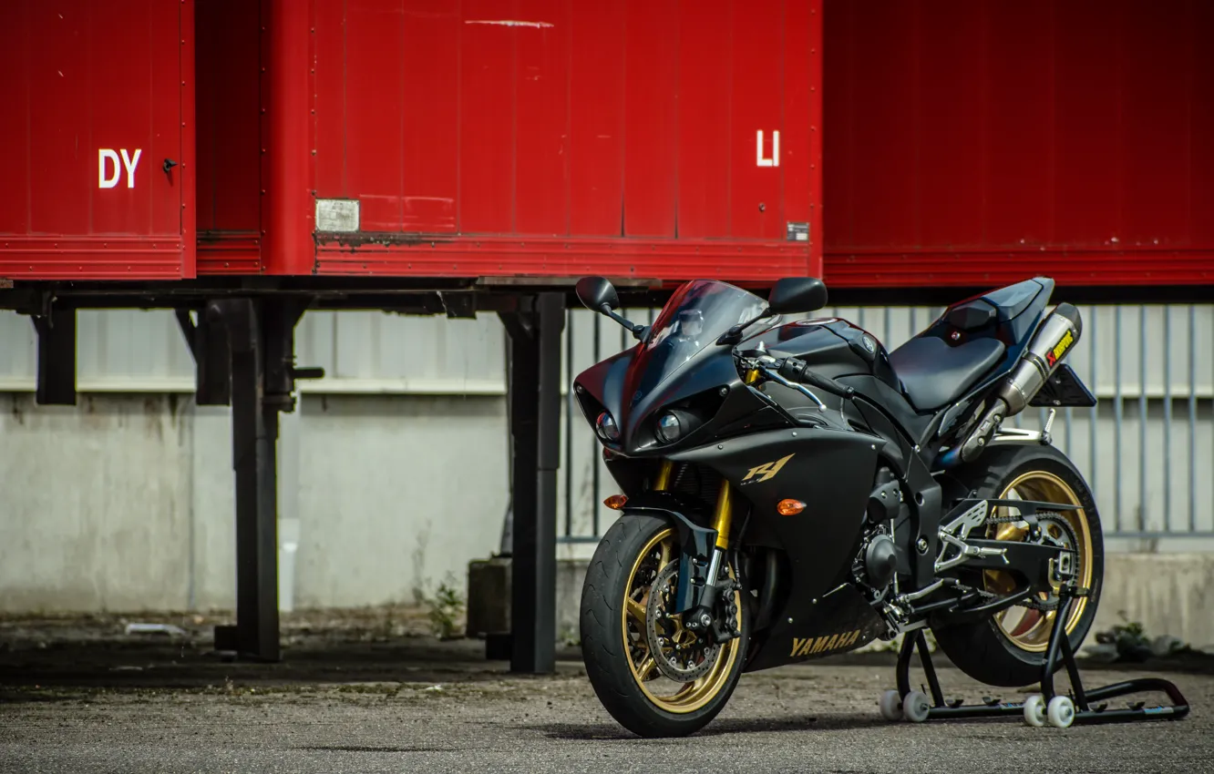 Wallpaper YZF-R1, Gold, Matte Black, Front view images for desktop ...