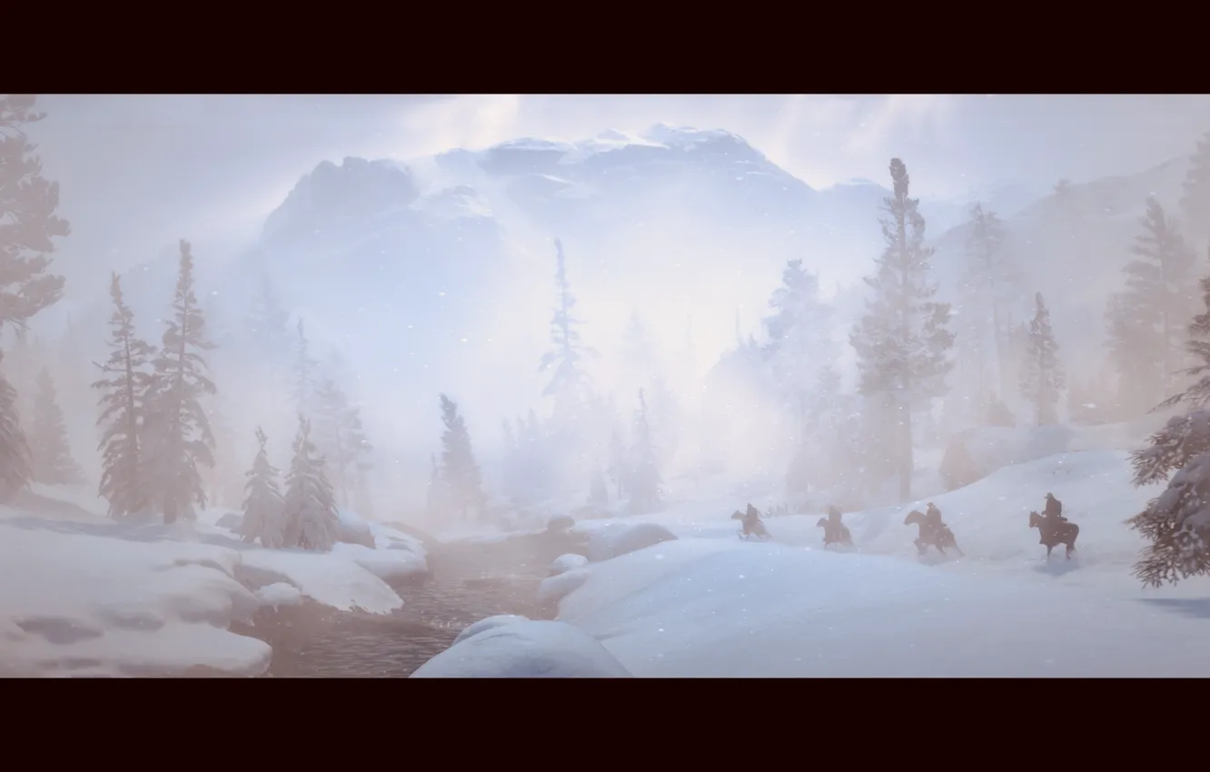 Wallpaper HDR, Winter, Mountain, Snow, Game, River, Cold, UHD, Outlaw ...