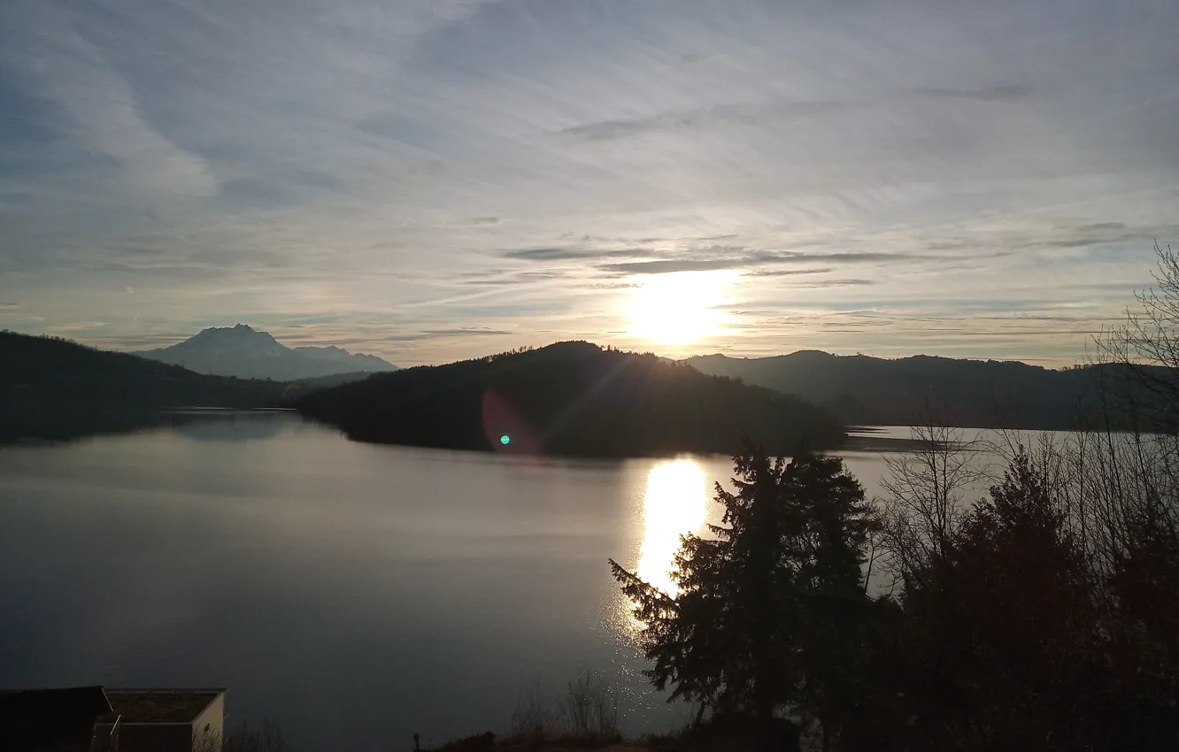 Wallpaper Switzerland, lake Zug, the Canton of Zug, mount Pilatus ...