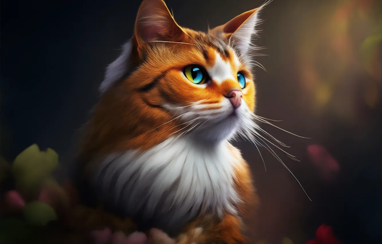 Wallpaper cat, cat, digital art, AI art, The Art of Artificial ...