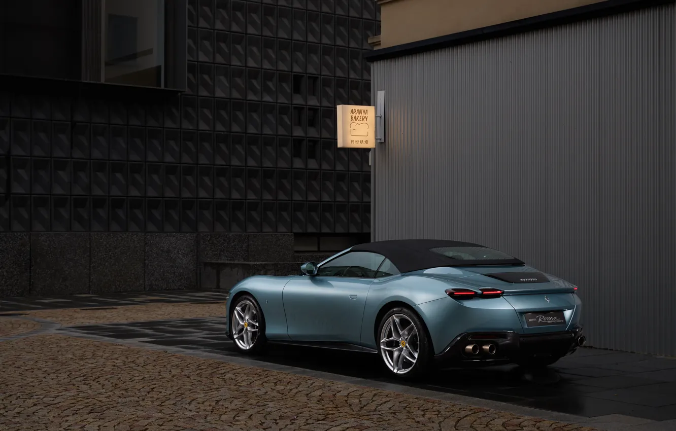 Wallpaper Ferrari, sports car, Roma, rear view, Ferrari Roma Spider ...