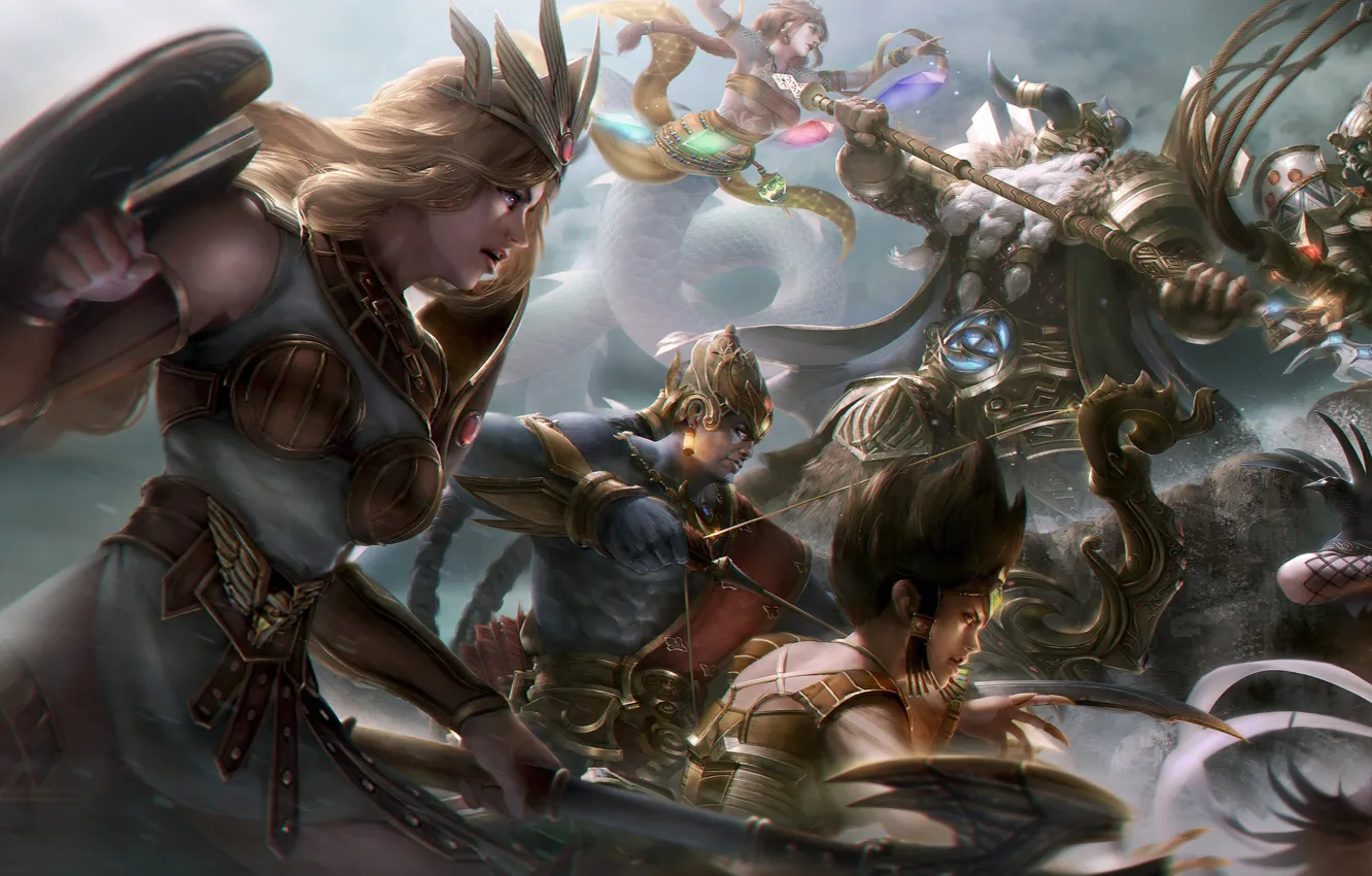 Wallpaper weapons, armor, warrior, fight, Smite- 5 VS 5 battle for ...
