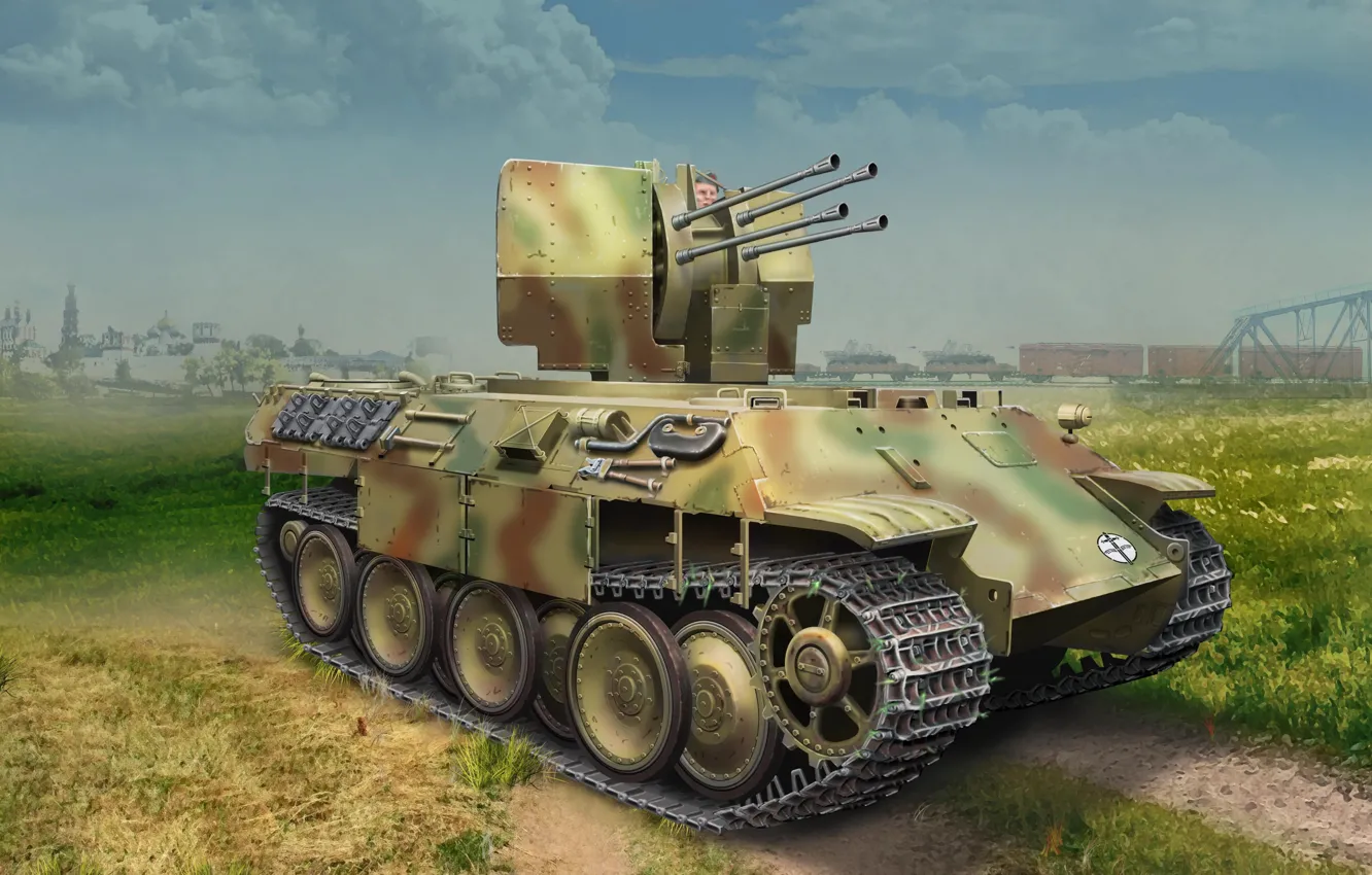 Wallpaper Germany, Flak 38, antiaircraft self-propelled installation ...