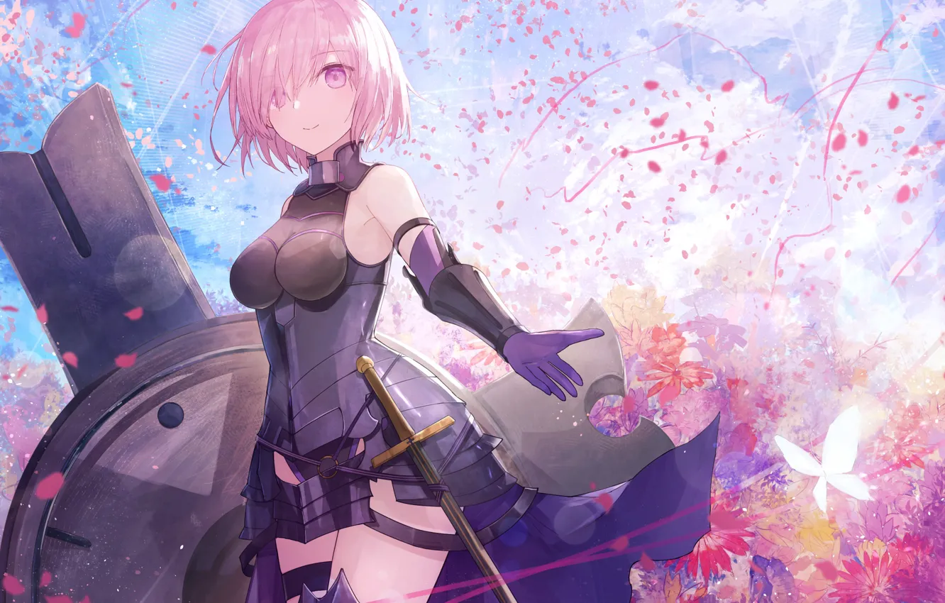 Wallpaper girl, spring, shield, Fate / Grand Order, The destiny of a ...