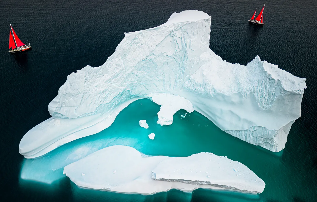 Wallpaper sea, sailboat, Aisberg for mobile and desktop, section разное ...
