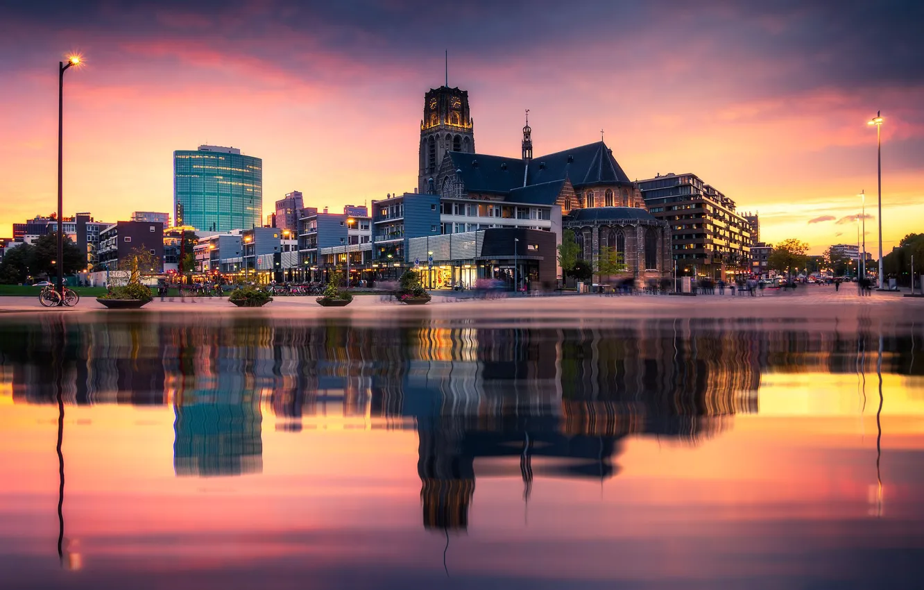 Wallpaper night, lights, Netherlands, Holland, Rotterdam, Rotterdam ...