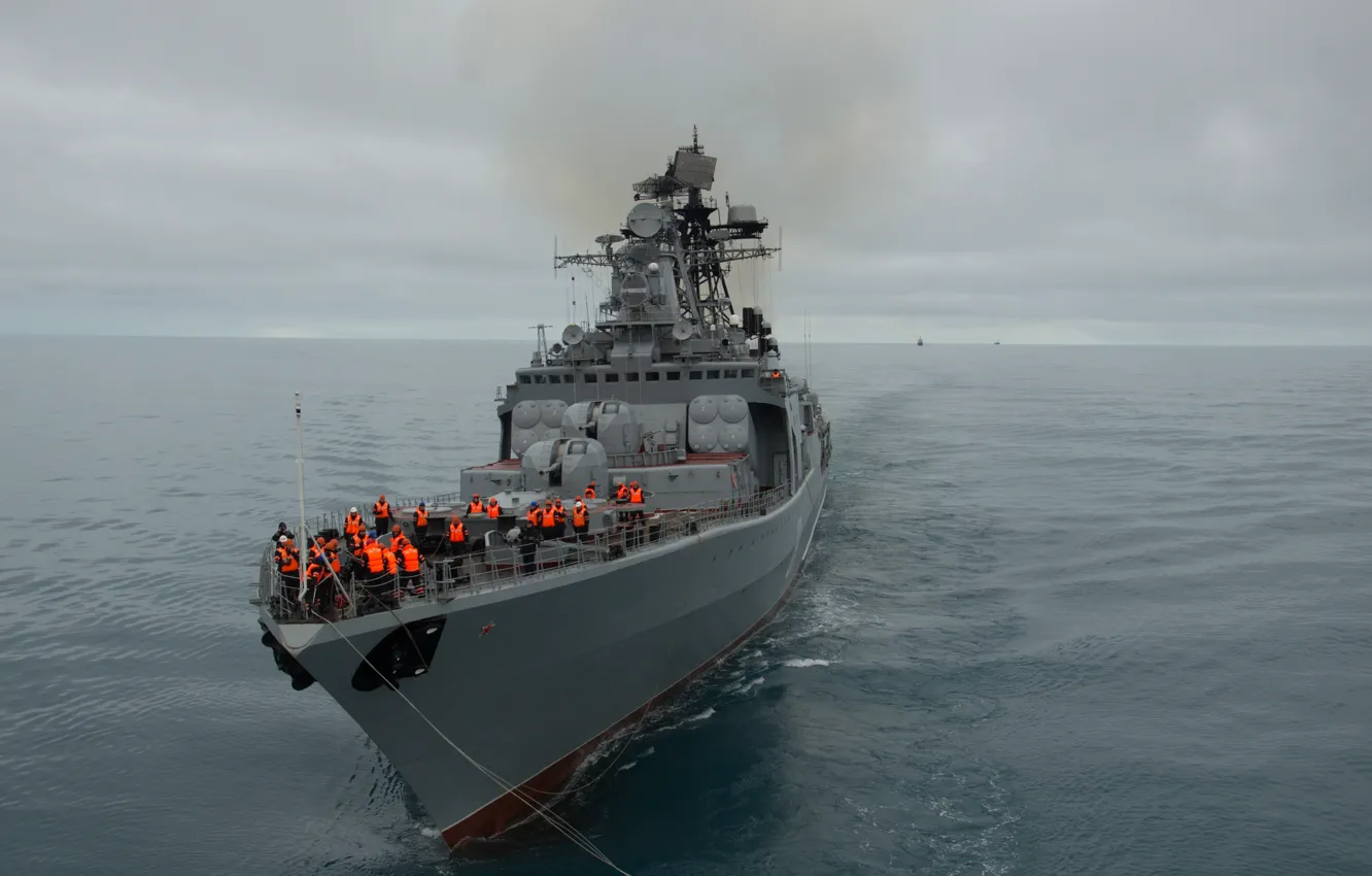 Wallpaper Severomorsk, project 1155, BoD, The Barents sea for mobile ...
