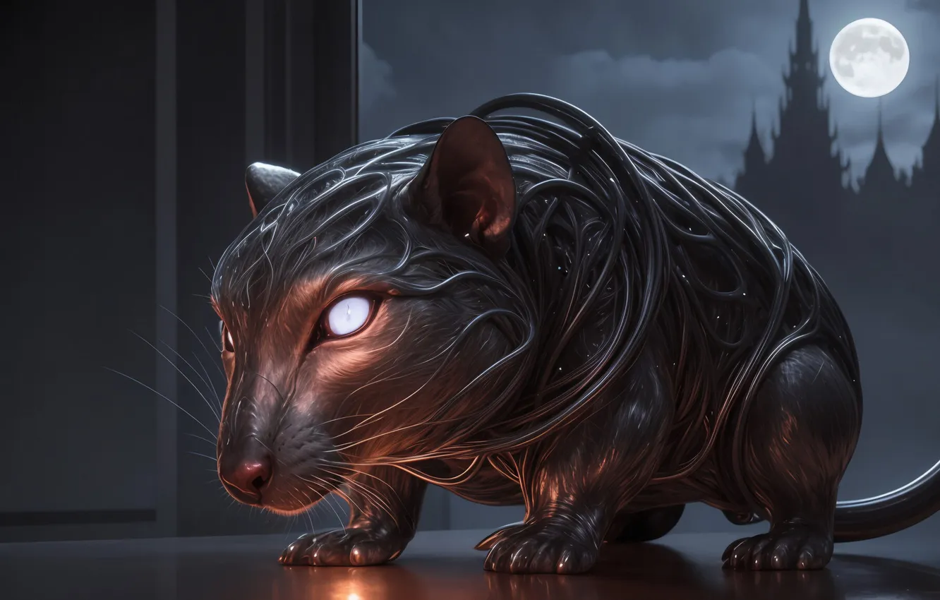 Wallpaper night, the moon, being, rat for mobile and desktop, section ...