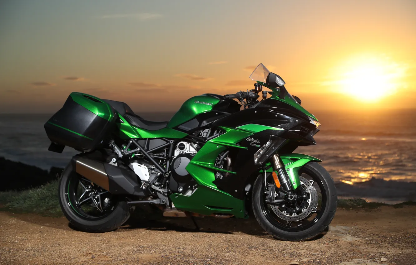 Wallpaper Kawasaki, sun, Ninja, motorbike, Kawasaki Ninja H2 SX EX for ...