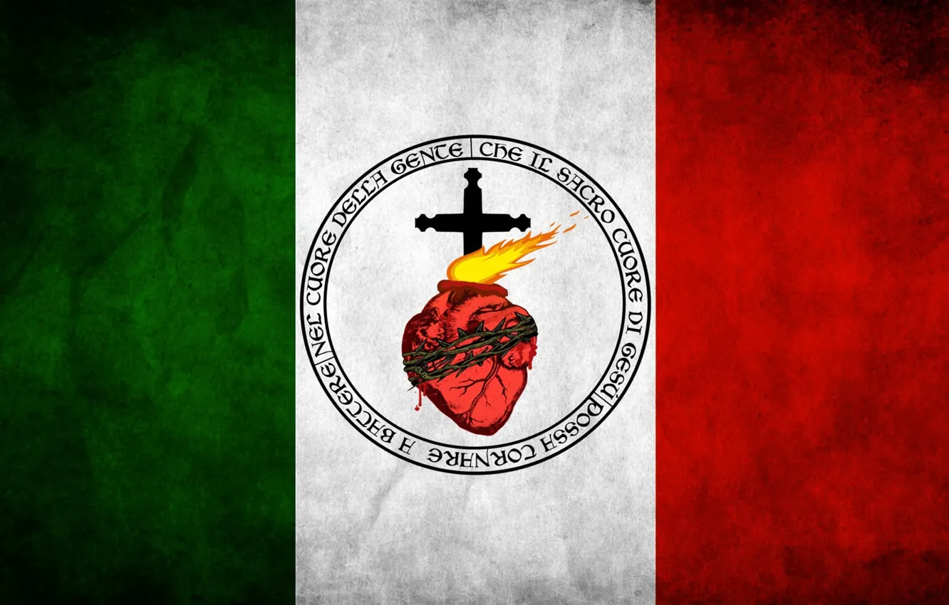 Wallpaper fire, Italy, heart, cross, old, jesus christ, flag, Italia ...