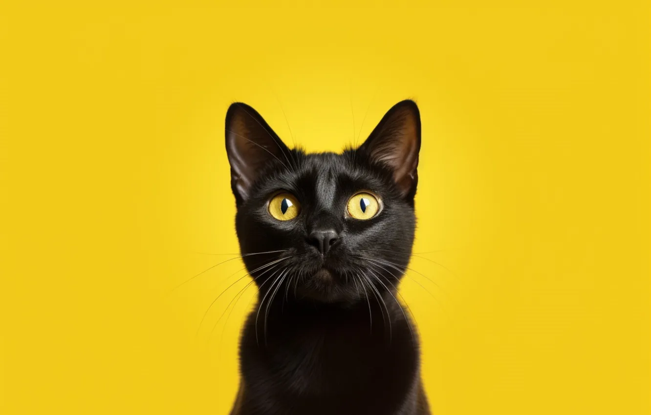 Wallpaper cat, cat, look, pose, face, AI art, neural network for mobile ...