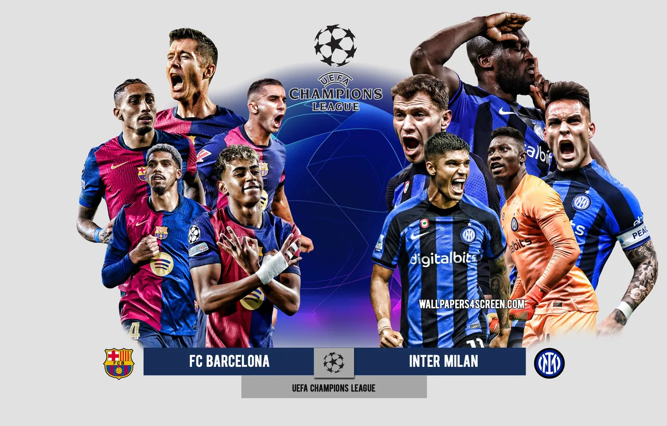 Wallpaper Inter, Champions League, Barca, Lautaro Martinez, Lamine Yamal, Barcelona vs Inter ...