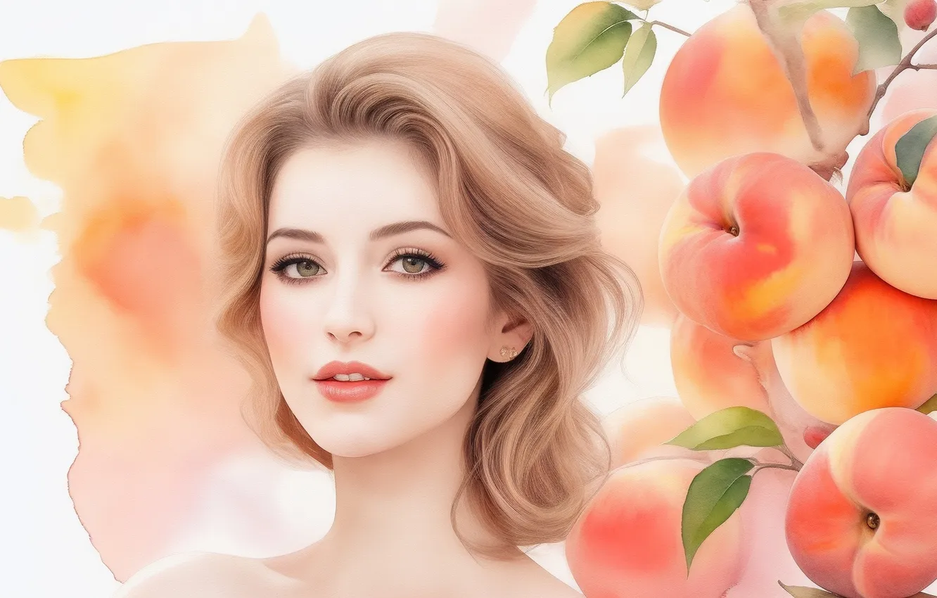 Wallpaper girl, orange, yellow, woman, figure, beauty, fruit ...