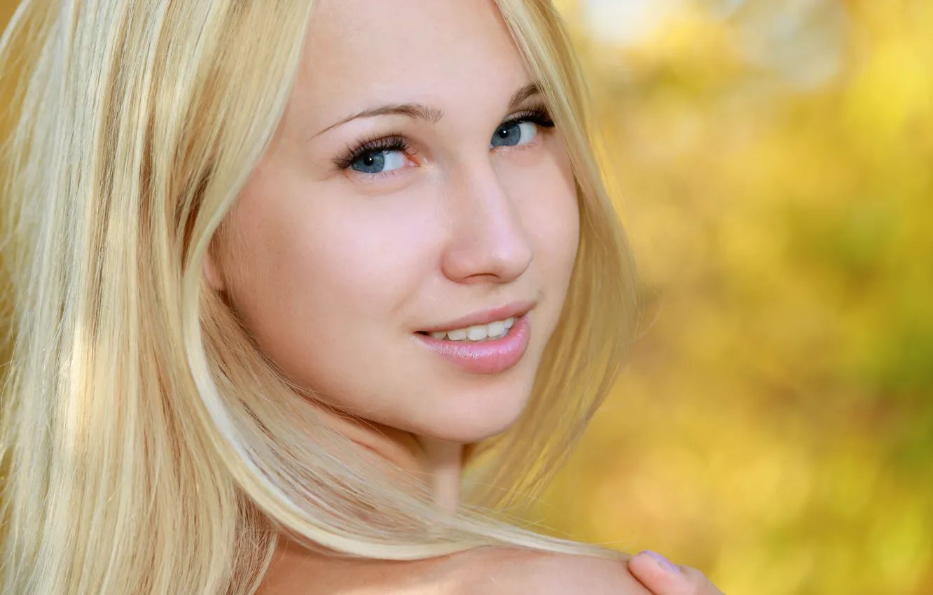 Wallpaper Sexy Woman Smile Blue Eyes Beautiful Blonde Looking Lipstick For Mobile And