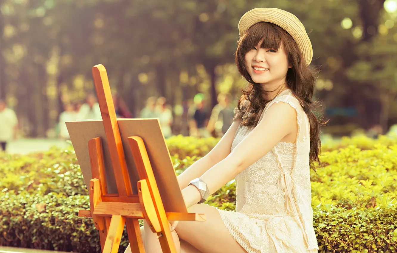 Wallpaper girl, Asian, molbert for mobile and desktop, section девушки ...