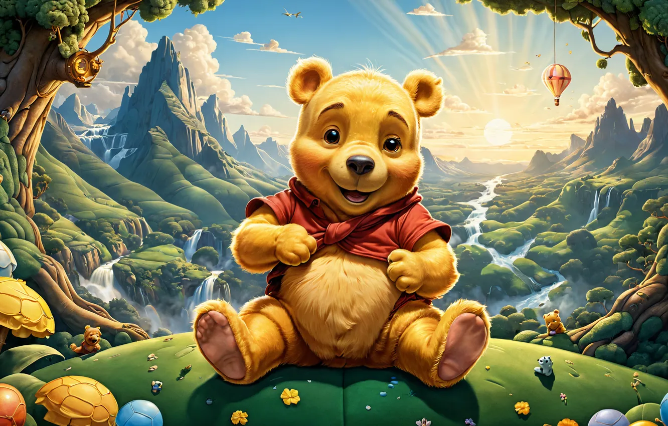Wallpaper joy, bear, Winnie The Pooh for mobile and desktop, section ии ...