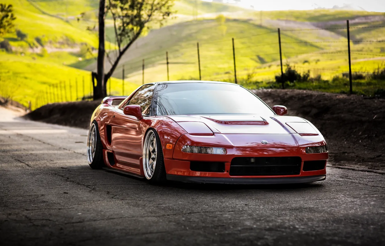 Wallpaper red, Honda, road, trees, hills, honda nsx, Acura, NSX for mobile and desktop, section ...