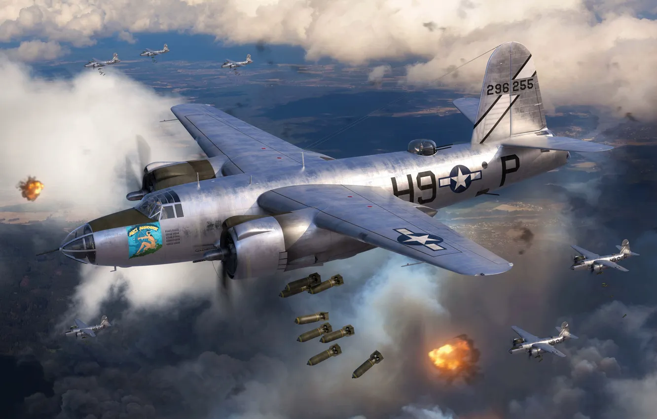 Wallpaper USA, bomber, average, Martin B-26 Marauder, US Airforce ...