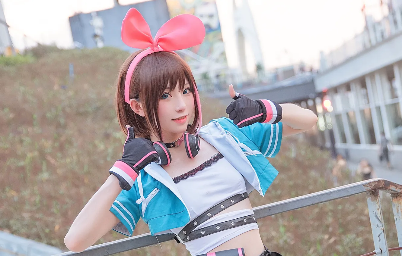 Wallpaper positive, costume, Asian, gesture, on the street, cosplay ...