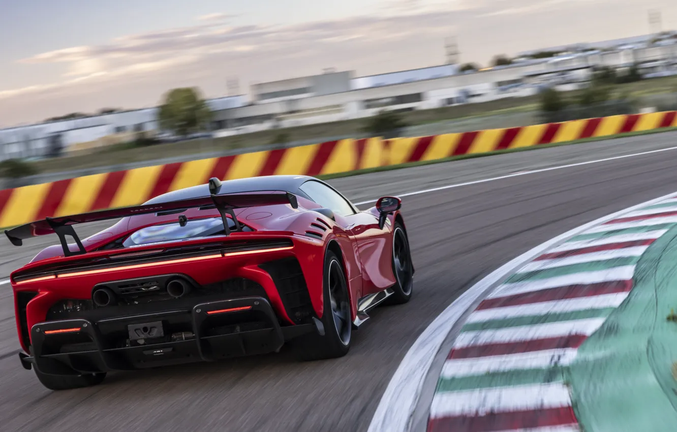 Wallpaper Ferrari, rear view, racing track, SF90, Ferrari SF90 Stradale ...