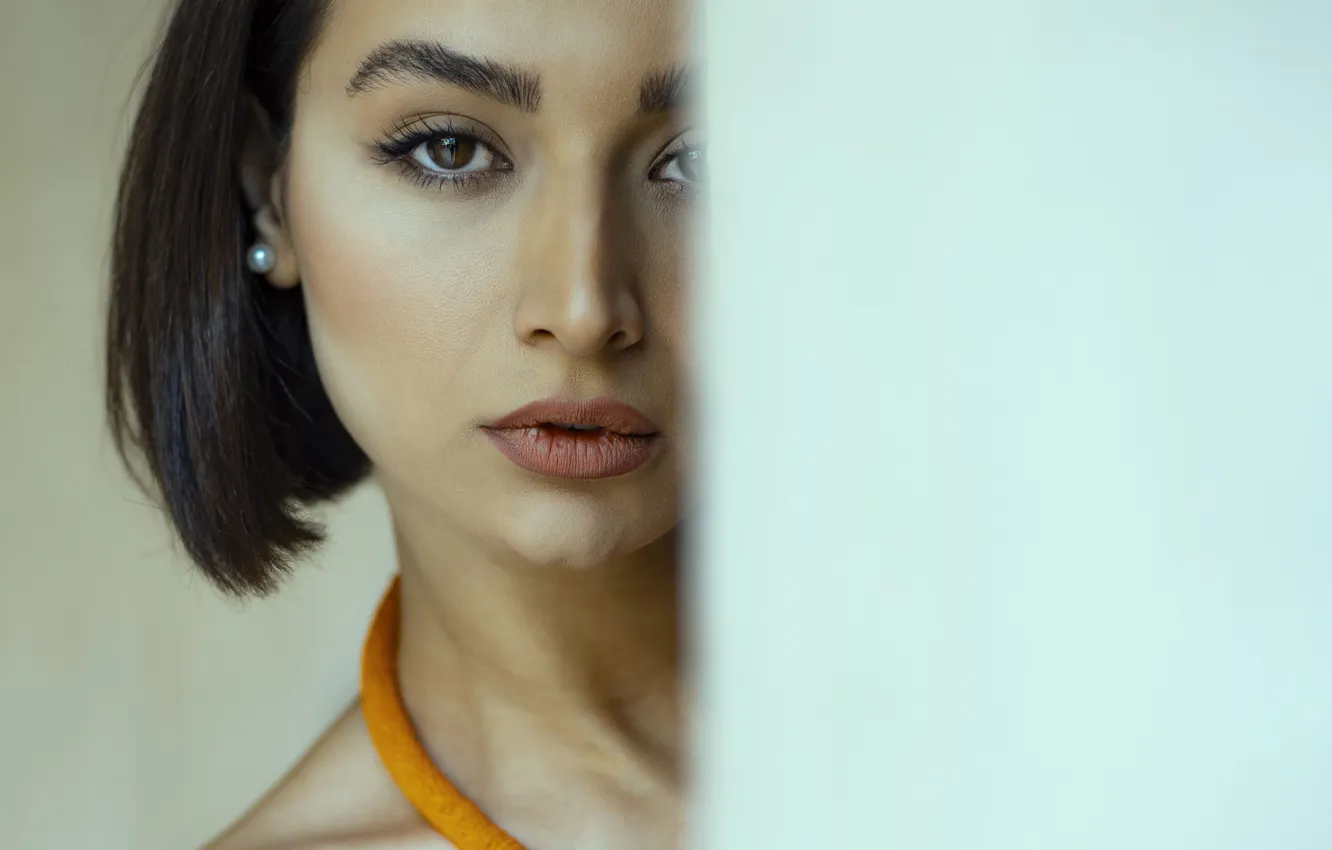 Wallpaper look, portrait, brunette, Shadow, Reza Mohammadi, short - haired for mobile and ...