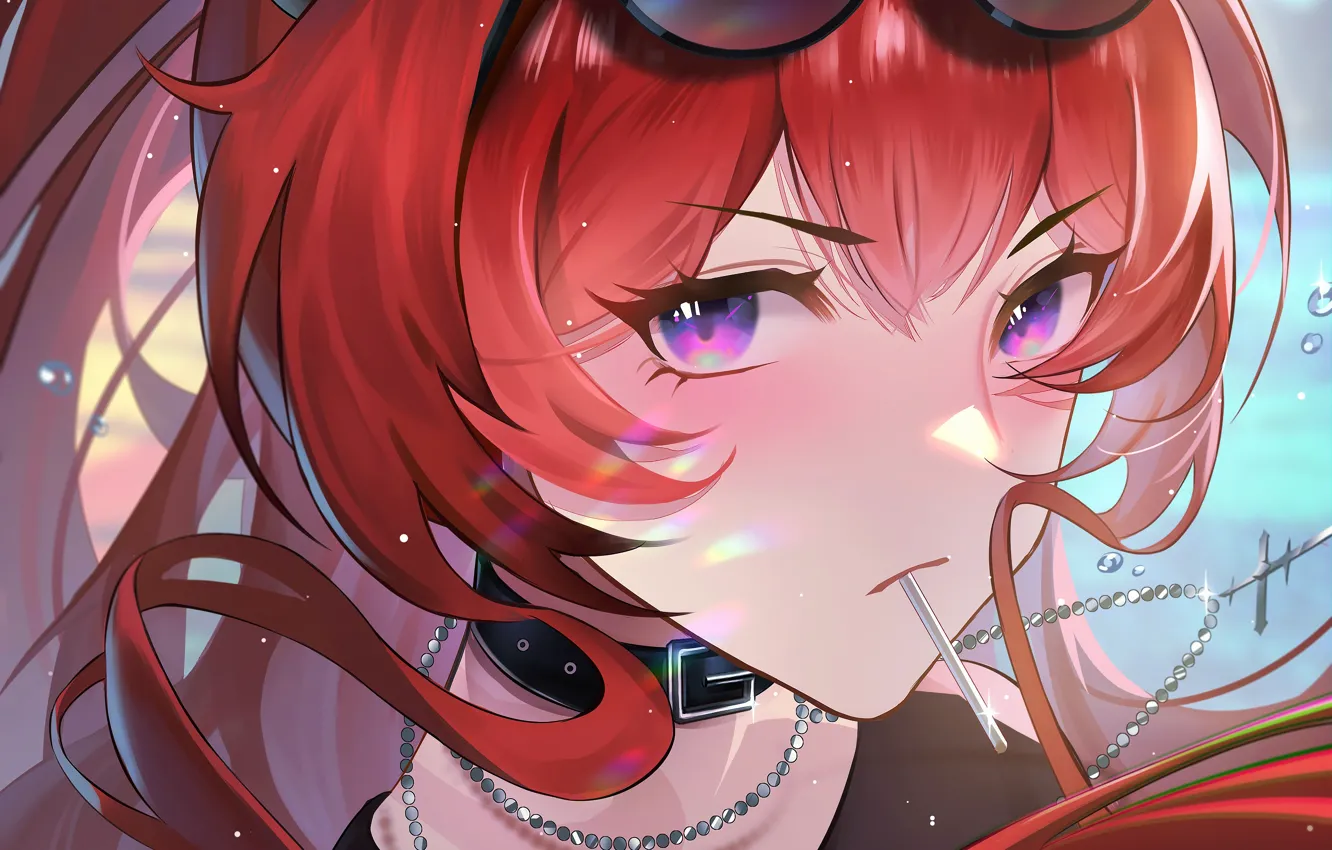 Wallpaper girl, red hair, long hair, anime, beautiful, pretty, face ...