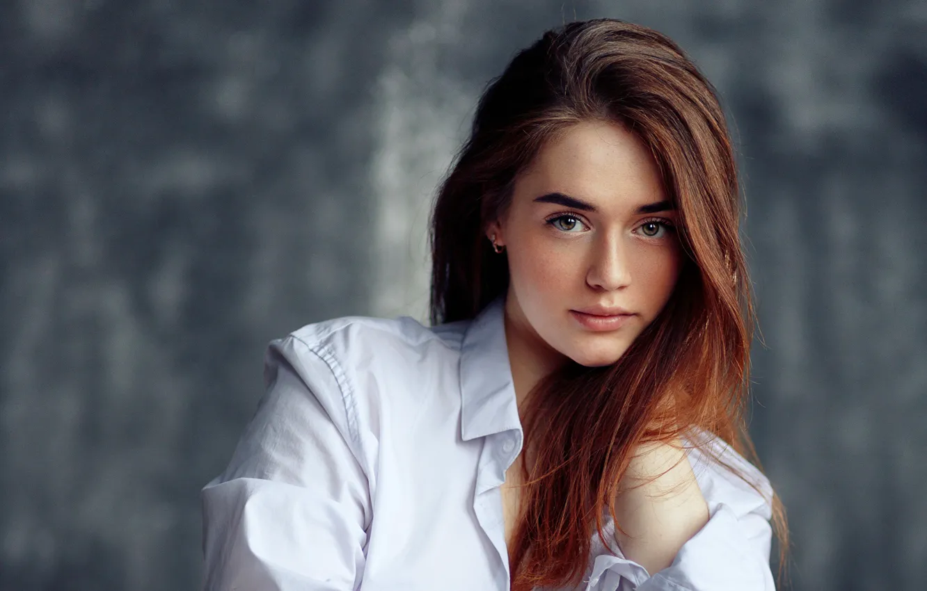 Wallpaper girl, model, shirt, brown hair, Evgeniy Bulatov for mobile ...