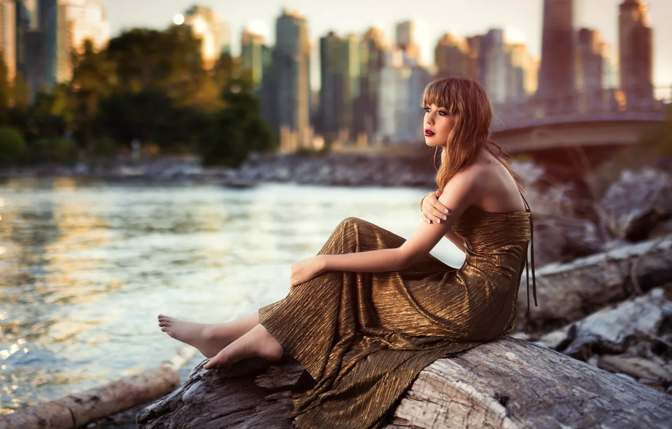 Wallpaper landscape, the city, pose, river, model, portrait, home ...