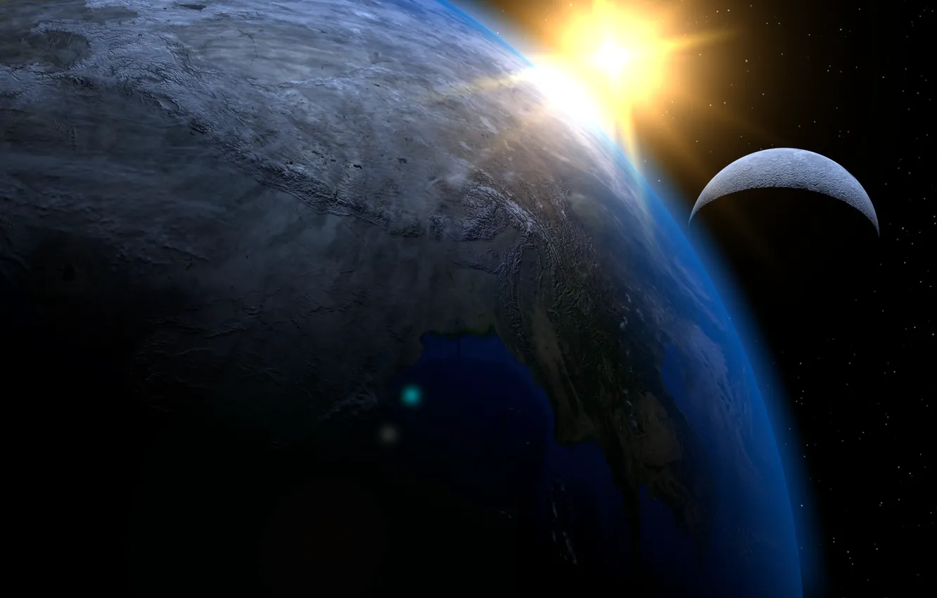 Wallpaper The sun, Stars, The moon, Fire, The explosion, Light, Earth ...