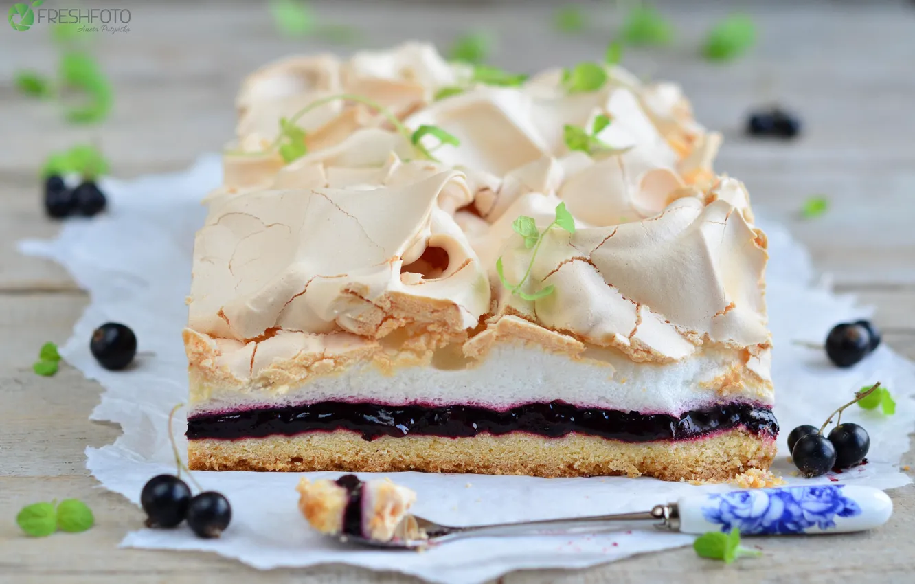 Wallpaper cake, dessert, currants, meringue for mobile and desktop ...