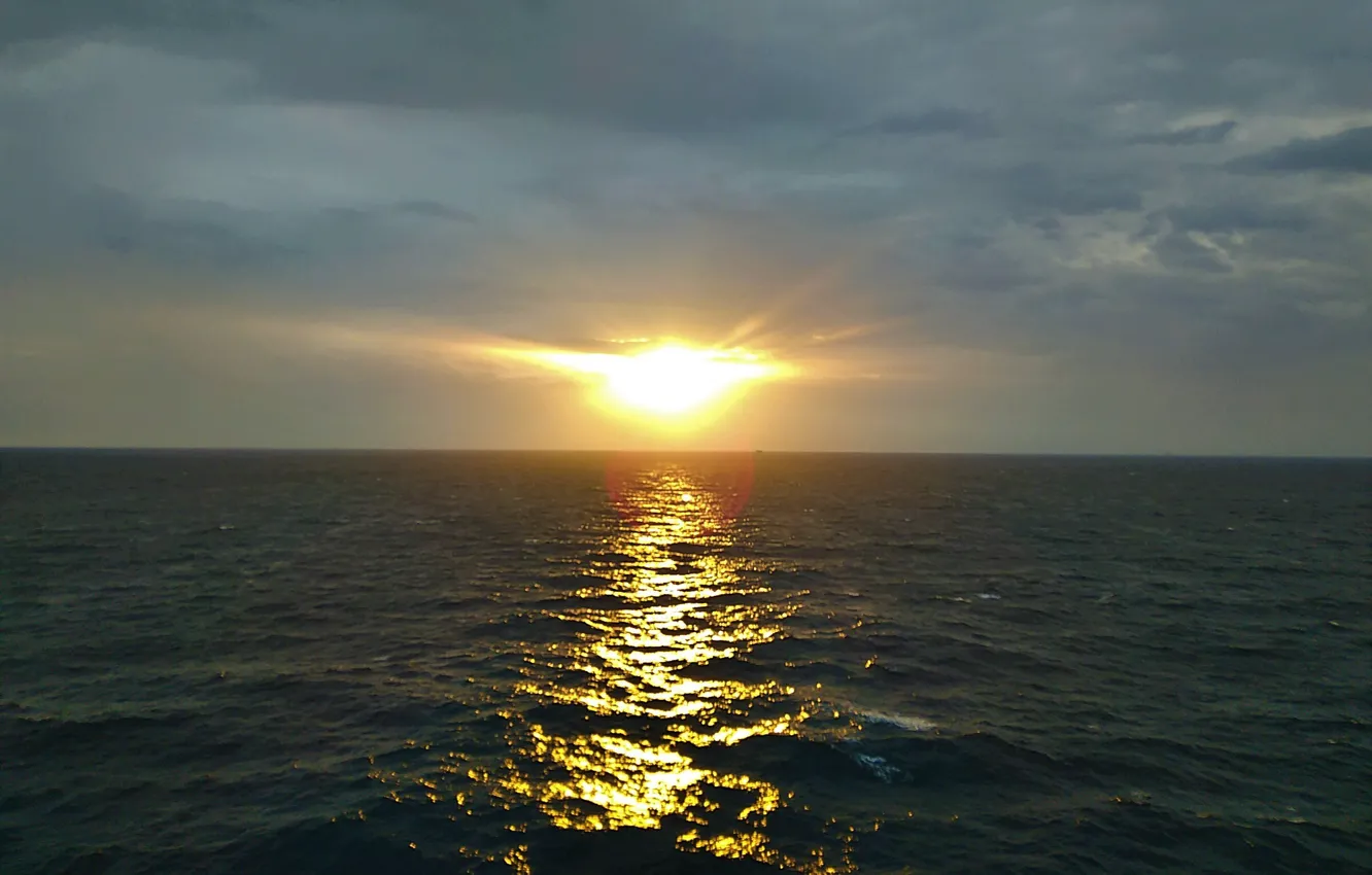 Wallpaper sea, sunset, water, sun for mobile and desktop, section ...