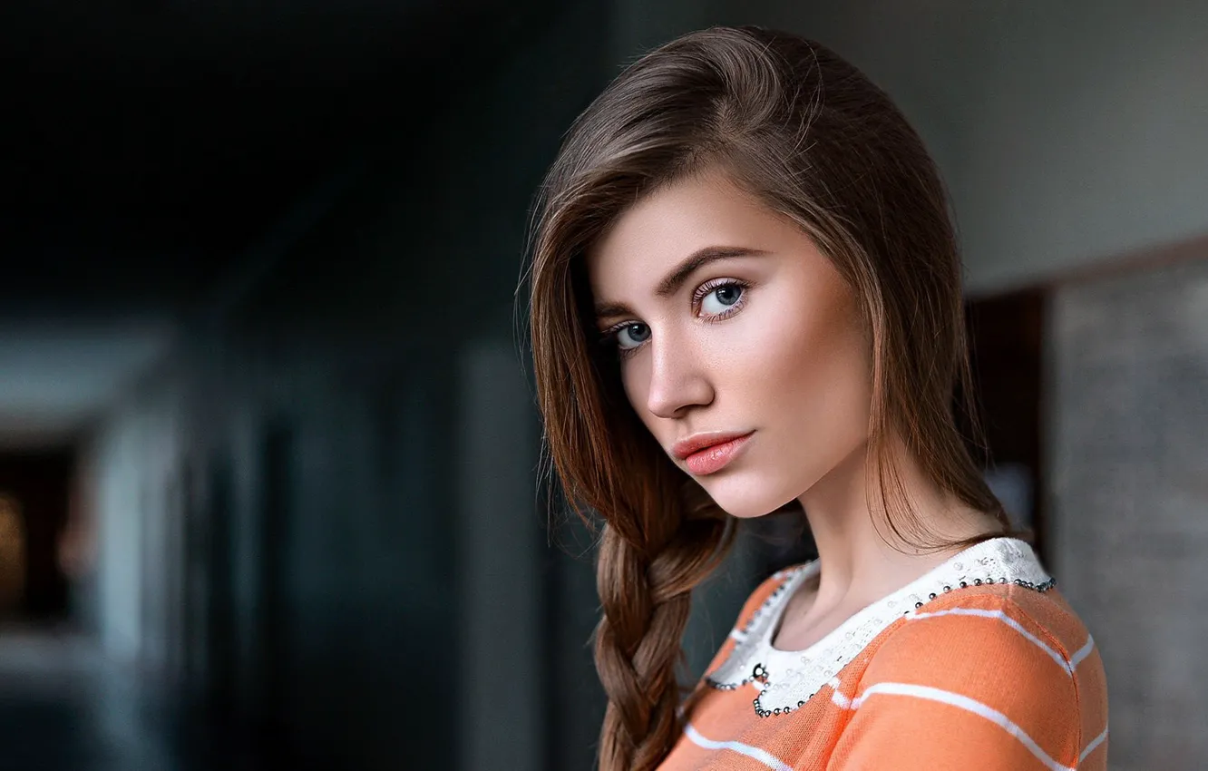 Wallpaper Girl Face Sweetheart Portrait Makeup Light Brown Hair