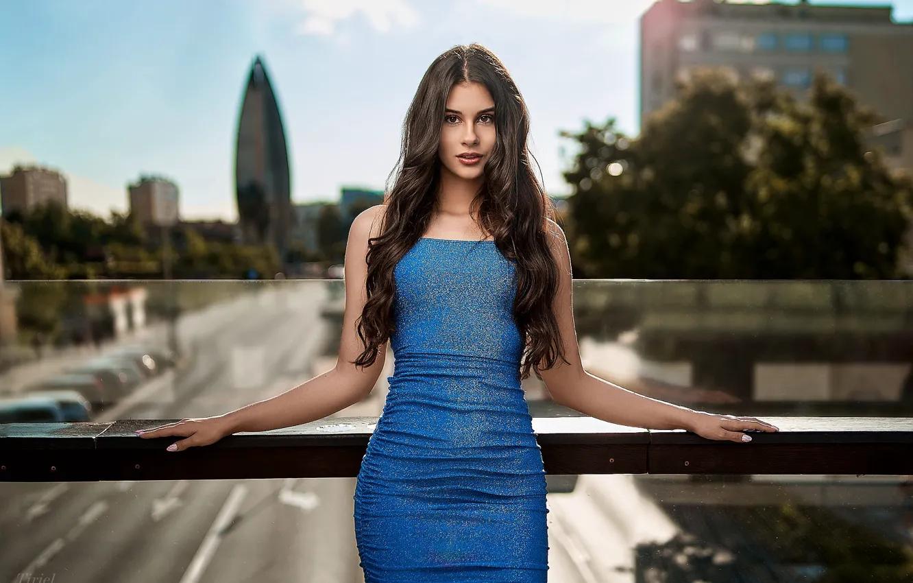 Wallpaper look, girl, model, figure, dress, long hair, Emily, Emilia ...