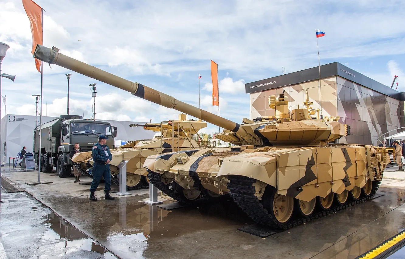 Wallpaper armor, T-90MS, exhibition of military equipment, Russian tank ...