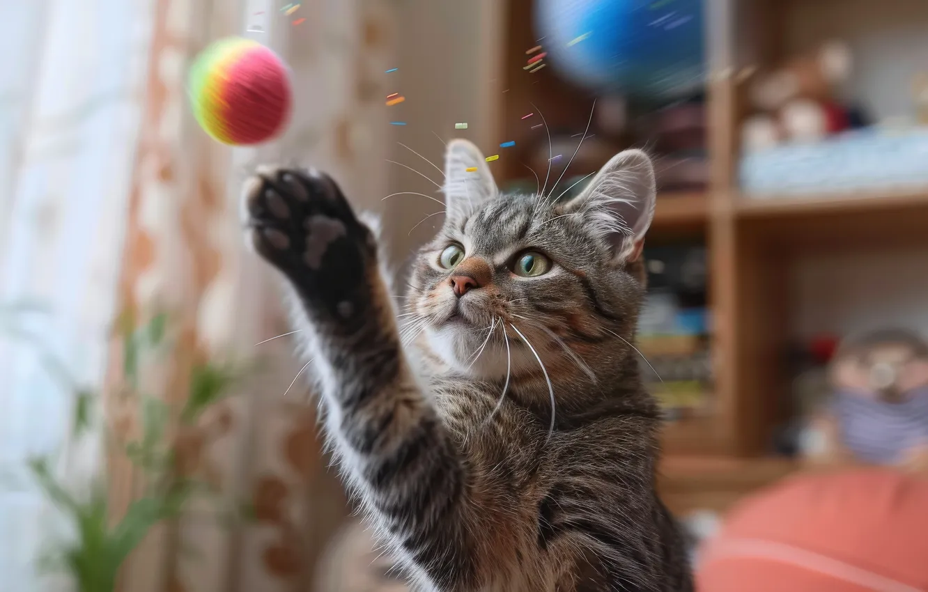 Wallpaper cat, cat, look, pose, face, AI art, neural network for mobile ...