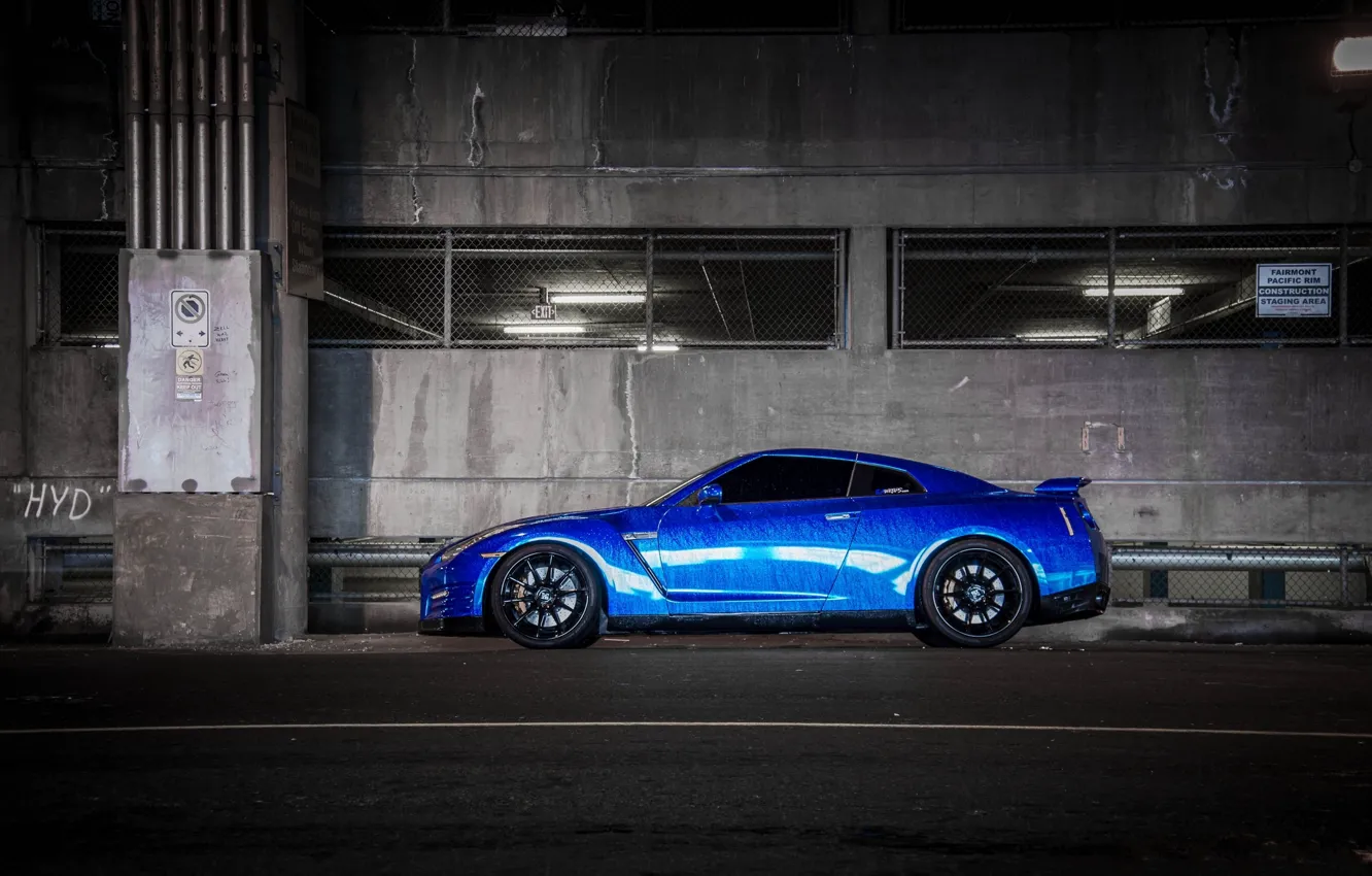 Wallpaper blue, black, nissan, profile, drives, blue, gt-r, r35, niisan ...