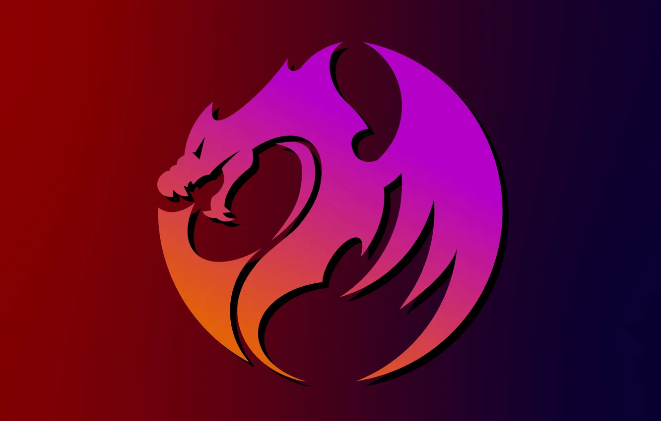 Wallpaper dragon, gradient, vector drawing for mobile and desktop ...