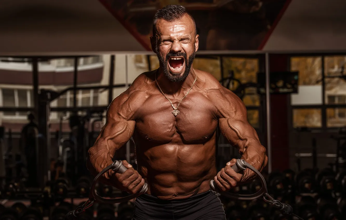 Wallpaper hard, exercise, Force, guy, handsome, fitness, gym, dumbbell ...