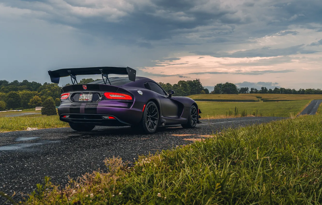 Wallpaper Dodge, Viper, road, field for mobile and desktop, section ...