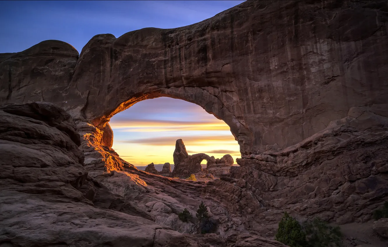 Wallpaper light, mountains, stones, rocks, view, arch, canyons for ...