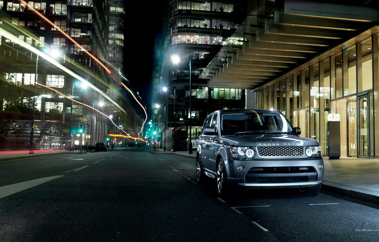 Wallpaper night, lights, Land Rover, Range Rover, Sport for mobile and ...